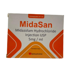 Midazolam (INDIA) Hydrochloride Injection USP 5mg/ml For IM & IV Use 10 ...